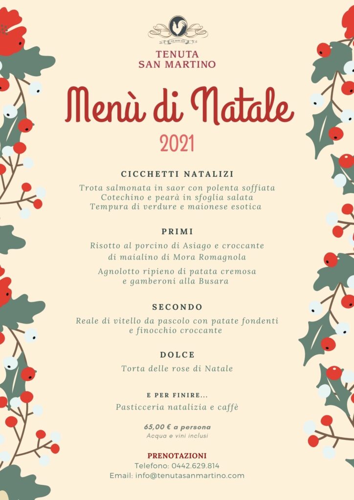 Menù di Natale 2021 – Tenuta San Martino
